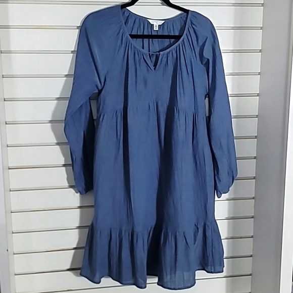 Time and Tru | Dresses | Time And Tru Dress 46 Chambray Gauze Like ...